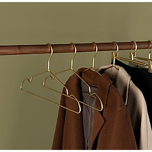 Koobay 16.5" Gold Metal Wire Coat Clothes Hangers, 30PCS, Standard Suit Hangers, Garment Closet Organizer Storage