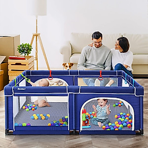 Baby Playpen , RONBEI 71x59in Extra Large Playpen for Babies and Toddlers, Baby Playard Playpen Breathable Mesh for Toddler/Infant Children