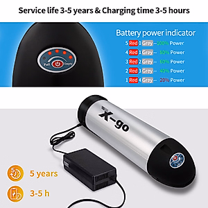 X-go 36V 10Ah Ebike Battery Lithium Li-ion, Electric Bike Battery with Charger and Holder for 200W 250W 350W Electric Bicycle Motor, for Modified Bike/Daily/Outdoor/Widely Applicable