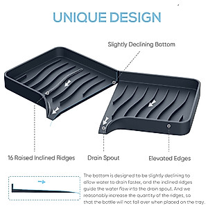 Kitchen Sink Tray,Self Draining Kitchen Soap Tray Soap Holder Silicone Sponge Holder for Kitchen Sink,Kitchen Bathroom Sink Caddy Sink Organizer for Sponge,Soap Dispenser,Dish Scrubber,Palm Brush