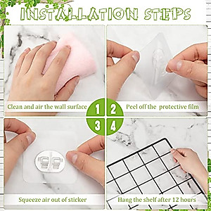 24 Pcs Shower Caddy Adhesive Sticker Clear Sticky Replacement Hook for Corner Shower Caddy Adhesive Replacement Shower Adhesive Strips for Rack Storage Organizer Hanging Bathroom Shelf Basket, 3 Style