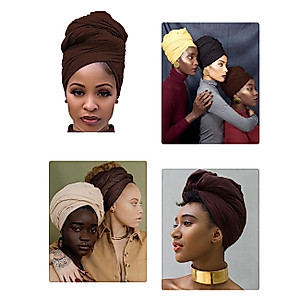 Harewom 3PCS Head Wraps for Black Women Turban Headwraps Stretchy African Hair Wraps Soft Jersey Head Scarf Tie Headbands Pack for Dread Locs Natural Hair