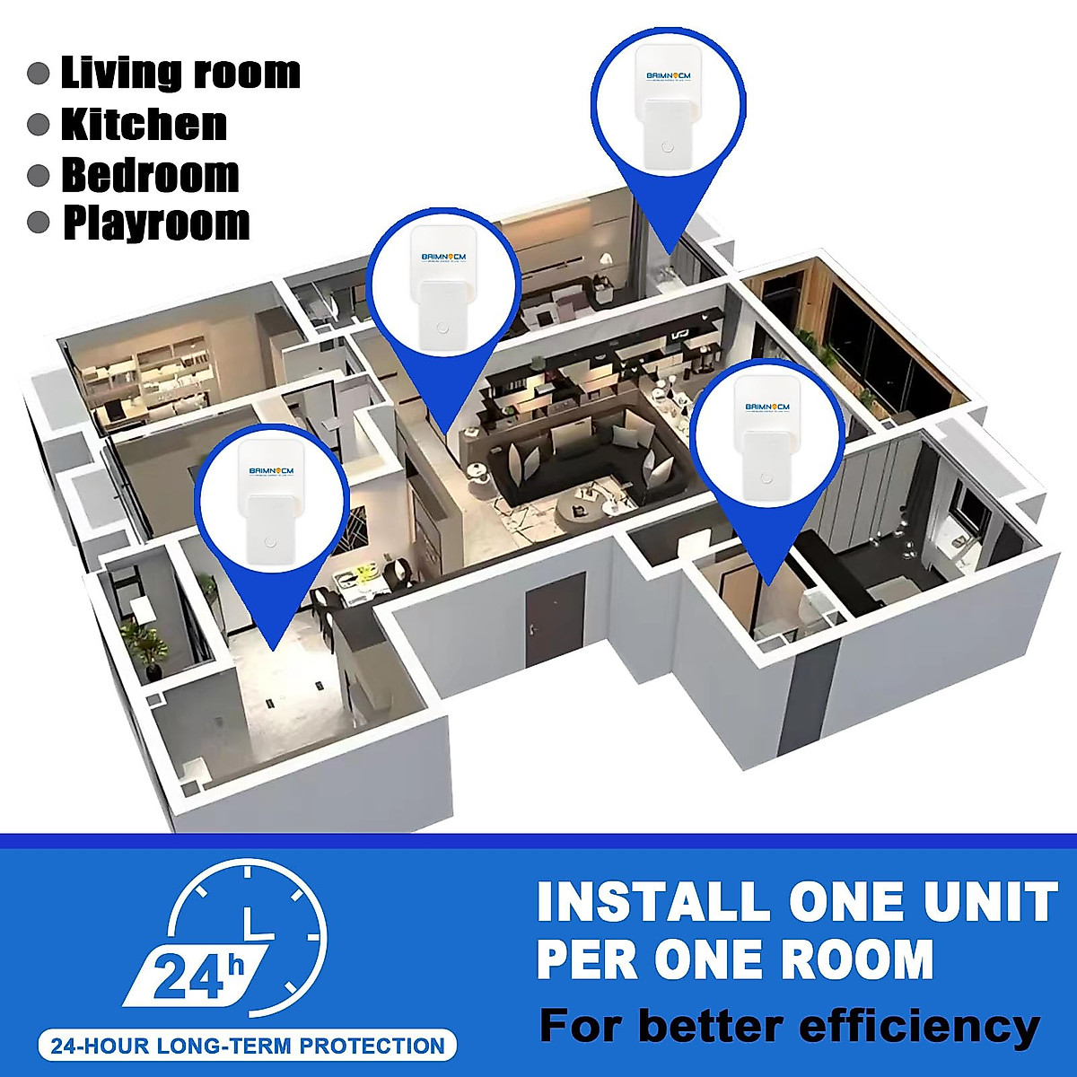 Blue Light Bug Catcher Indoor Plug in, Gnat Traps for House, Indoor Fly Trap for Fruit Moth, Mosquito, Flying Insect Catcher, 4 Device+8 Refills
