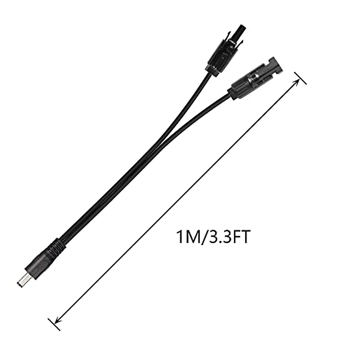 SinLoon Solar Panel Plug to DC 5.5x2.1mm Adapter Extension Power Cable, Solar Extension Cable,with DC 8mm Converter Connect for Portable Power Station Rechargeable Battery Pack Solar Generators(1M)