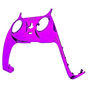 eXtremeRate Chrome Purple Glossy Decorative Trim Shell Compatible with ps5 Controller, DIY Replacement Clip Shell, Custom Plates Cover Compatible with ps5 Controller with Accent Rings