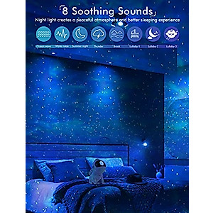 Rossetta Star Projector, Galaxy Projector for Bedroom, Space Dog Galaxy Light Projector LED Desk Lamp with Bluetooth Speaker and White Noise, Night Light for Kids Adults Game Room Decor, Home Office