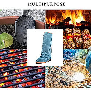Senvitate Leather Welding Spats, Welding Shoes Leg Covers, Fire Resistant Welder Boot Protector Covers, Heat and Abrasion Resistant Foot Safty Protection Covers, Welding Gaiters, Tool Gifts for Men