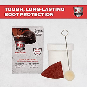 Kg's Boot Guard Brush On Toe Protection – Brush On Liquid for Tough, Long-Lasting Safety Protection on Boots, Made with Kevlar for Strong, Durable Protection (Brown, 4.5 Oz)
