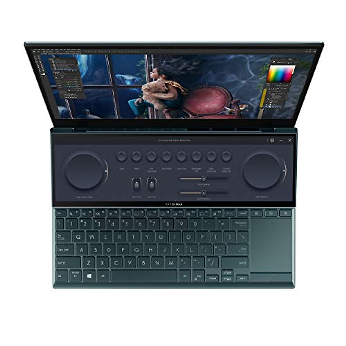 ASUS ZenBook Duo 14 UX482 14” FHD NanoEdge Touch Display, Intel Evo Platform, Core i5-1135G7, 8GB RAM, 512GB PCIe SSD, Innovative ScreenPad Plus, Windows 10 Home, Celestial Blue, UX482EA-ES51T