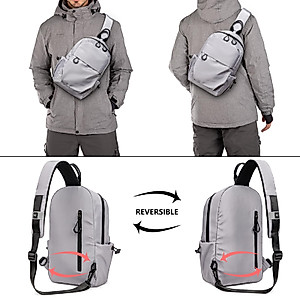 CANTLOR Men Small Sling Bag Crossbody Backpack Gym Mini Travel Backpack With Outside Pockets Shoulder Bag One Strap For Walking Hiking(991801silver)