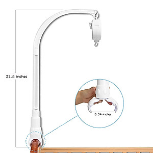 Baby Mobile arm with Music Mobile Motor,23 Inch Baby Mobile Holder for Crib,Musical Mobile arm for Crib