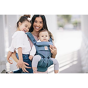 Ergobaby Omni 360 All-Position Baby Carrier for Newborn to Toddler with Lumbar Support & Cool Air Mesh (7-45 Lb), Oxford Blue