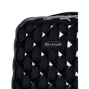 Rockland Quilt Hardside Expandable Spinner Wheel Luggage, Black, 3-Piece Set (20/24/28)