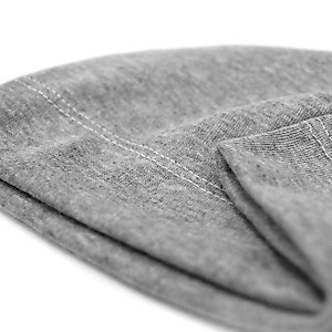 Betty Dain Jersey Knit 5 Piece Infant/Baby Cap, Set of 5 Soft Baby Beanies, Assorted Colors, 100% Cotton Stretch, Boys, Machine Washable, Grey/White/Black/Beige/Blue