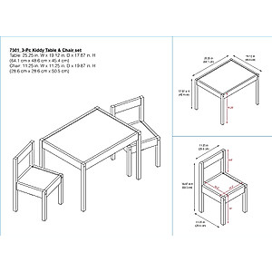 Baby Relax DA7501G Hunter 3 Piece Kiddy Table and Chair Set, Gray