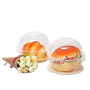 Hewnda 50 Pack Clear Plastic Single Individual Cupcake Muffin Dome Holders Cases Boxes Cups Pods