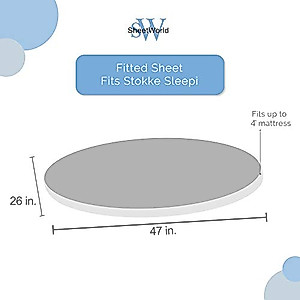 SheetWorld 100% Cotton Interlock Jersey Fitted Oval Crib Sheet, Fits Stokke Sleepi 26 x 47, Construction Cars, Made in USA