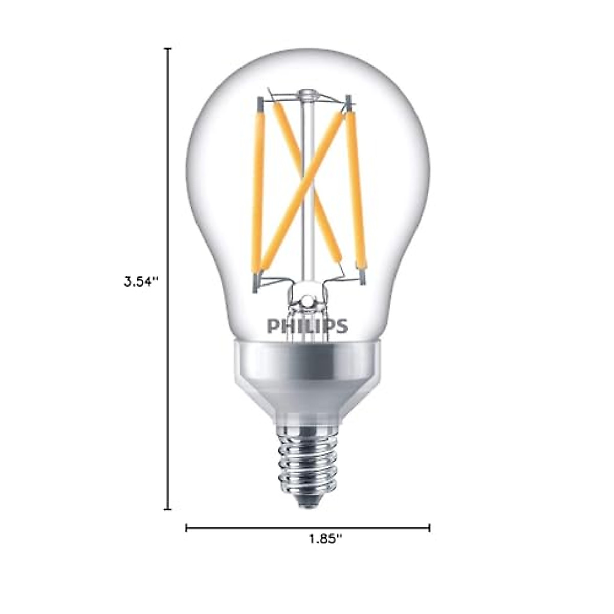 Philips LED Clear Dimmable, Warm Glow Effect A15 Light Bulb - Pack of 2 - EyeComfort Flicker Free - 5.5W=60W - 500 Lumen - Soft White (2700K) - E12 Base - Indoor