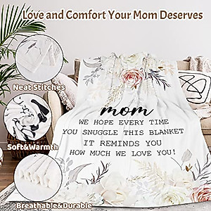 Lopevctor Gifts for Mom,Mom Blanket, from Daughter Son,Gifts for Anniversary Mom Birthday Gifts,to My Mom Throw Blanket for Bed Couch Travel 60"x80"