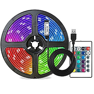 KPUPE RGB Cuttable LED Strip Lights, USB Powered, SMD 5050 Flexible LED Lights for TV Backlight, Decoration(1m/3.28ft)