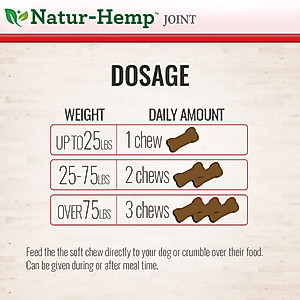 Green Pet Organics Natur-Hemp Joint Soft Chews for Dogs - Natural Treats with Hemp Oil, Glucosamine, Chondroitin, & MSM - Joint Relief & Support for Dogs - 60 Soft Chews