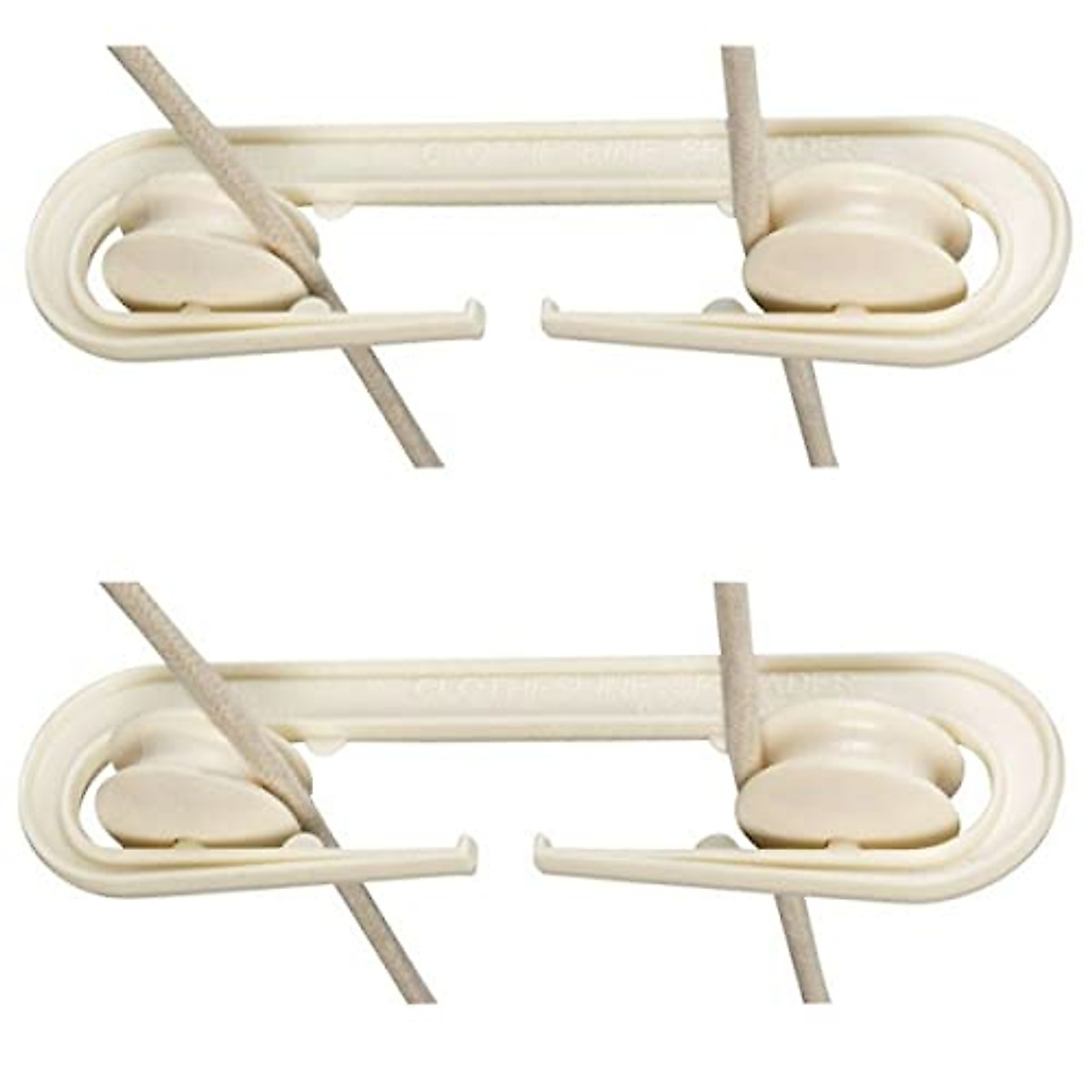 Dependable Industries 2 Pack High Grade Plastic Clothesline Spreader Weatherproof Rustproof Keeps Rope Taut and Untangled White