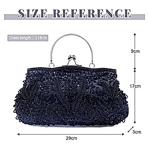 FUKZTE Purses and Handbags Envelope Evening Clutch Crossbody Bags Wedding Party Shoulder Bag for Women,black