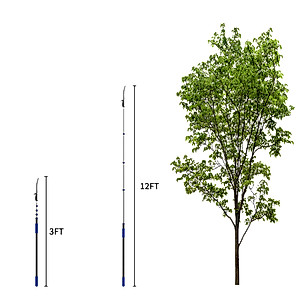Karveden Pole Saw - 20 FT Telescoping Extension Pole Saws for Tree Trimming with 5FT-20FT Telescoping Pole, Anti-slip Handle, 19" 3X Detachable Saw for Tree Trimming, Camping, Manual Pruning Pole Saw