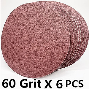 Leopard Twin-60 Grit 12 inches PSA Self Adhesive Stickyback Sanding Discs.Premium Industrial Aluminum Oxide Psa Stick-On Sanding Discs for Stationary Sanders (6 Pack) , 300MM