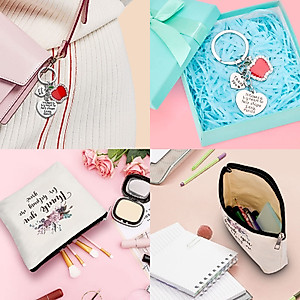 Teacher Appreciation Gifts, Teacher Gifts for Women, Teacher Birthday Thank You Gifts, Best Teacher Gifts - Tumbler Stainless Steel Teacher Mug with Lid Teacher Keychain Makeup Bag for Teachers Women