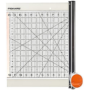 Fiskars Rotary Ruler Combo for Fabric Cutting, 12-Inch x 12-Inch,Clear