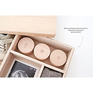 Baby Keepsake Box Wooden | Baby Shower Keepsake Box for Girl or Boy | Newborn Baby Box | Milestone Box Organizer | Baby Treasure Box for Moms and Dads