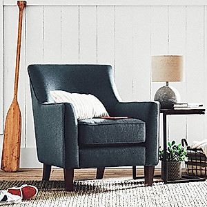 Amazon Brand – Stone & Beam Cheyanne Modern Living Room Accent Arm Chair, 30.7"W, Denim Blue