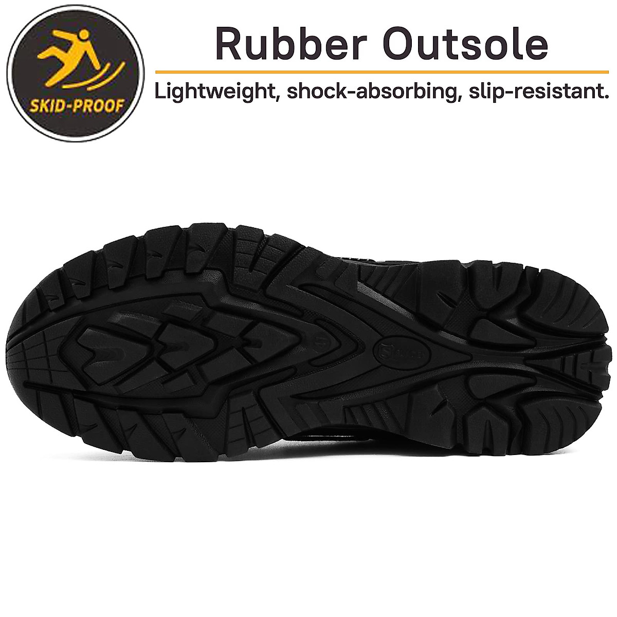 SUADEX Slip-On Loafers Steel Toe Shoes for Men Women Slip Resistant Work Puncture Safety Industrial Construction,Black 11 Women/9.5 Men