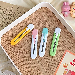 8 pcs Box Cutter Retractable Utility Knife Cardboard Box Package Opener,Paper Cutting DIY Crafts,Aesthetic Box Cutter For Women Or Office Daily Use