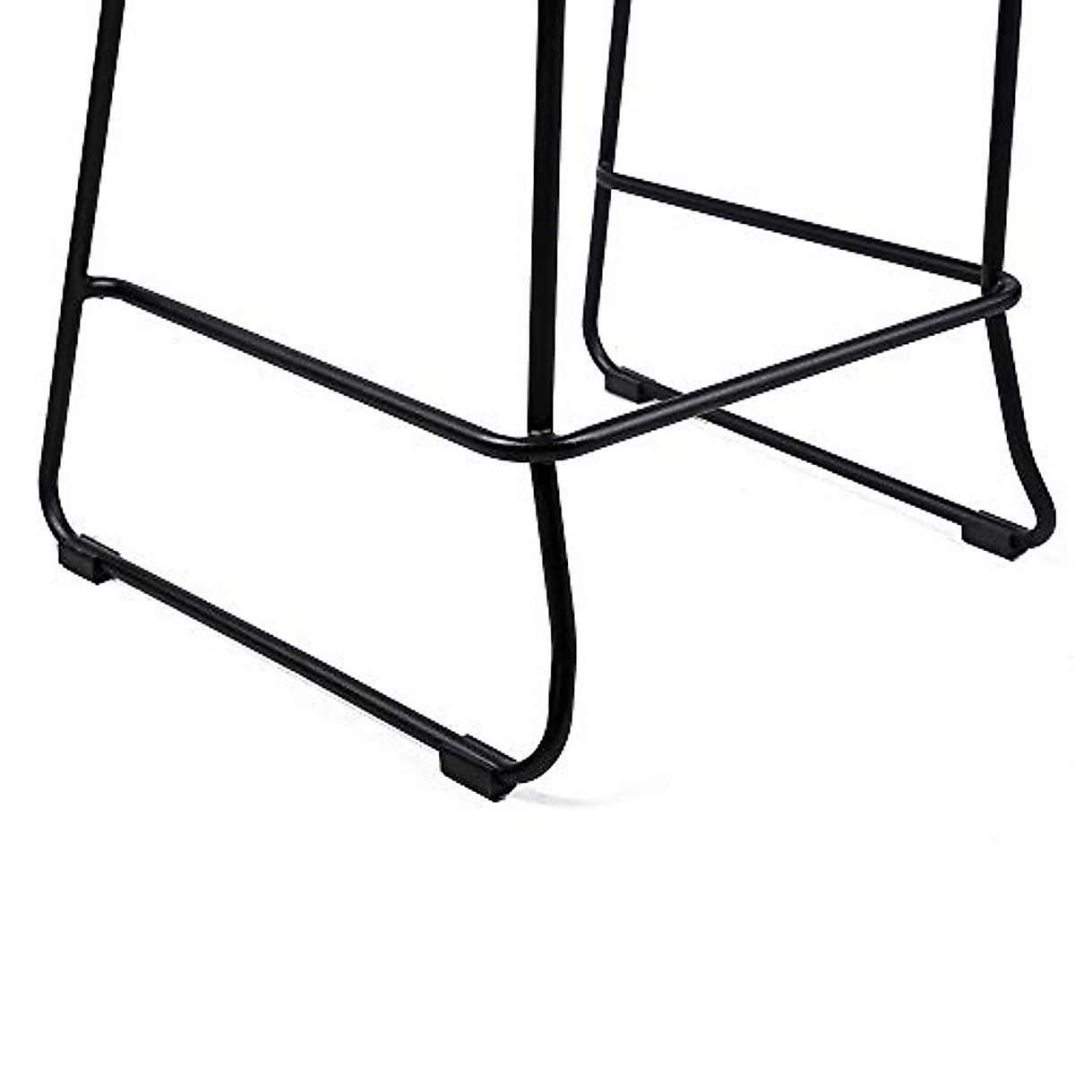 Armen Living Shasta 26" Outdoor Metal and Black Rope Stackable Counter Stool - Set of 2