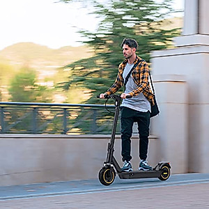 Aovopro ESMAX Electric Scooter, 27 Miles Range, Upgraded 500W Motor, 21 MPH Speed,10" Anti-Puncture Self-Sealing Air Tyre, Portable Commuting Electric Scooter for Adults