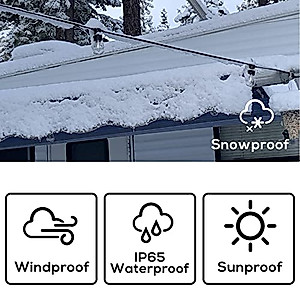 Banord 51FT Outdoor String Lights, Waterproof Patio Lights with 18 Shatterproof LED Bulb Hanging Light String, Black String Light Outdoor for Backyard, Garden, Porch, Cafe, Deck, Wedding, Party