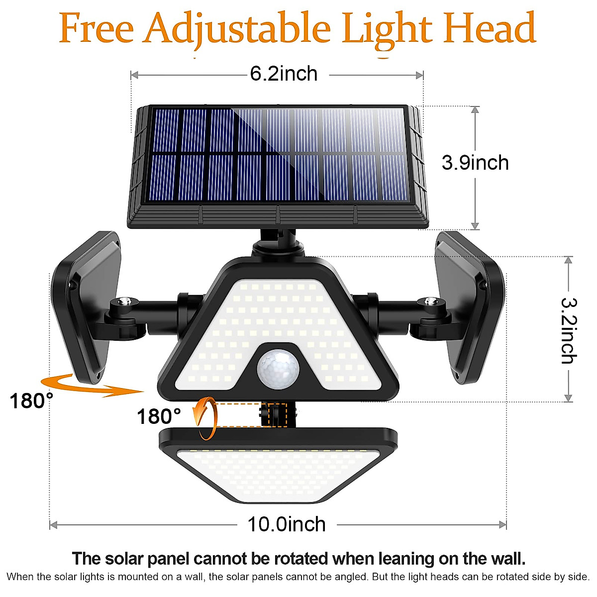 Luposwiten Solar Outdoor Lights, 4 Heads Motion Sensor Outdoor Lights IP65 Waterproof Solar Flood Lights Outdoor 302 LED Outdoor Solar Lights for Yard, Garage, Garden, Patio, Front Door (2 Packs)