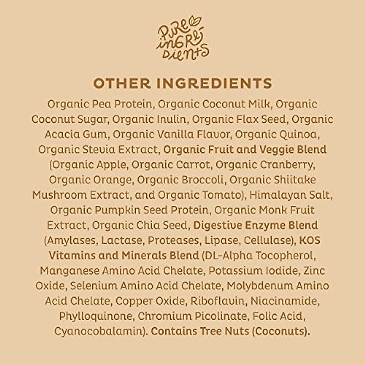 KOS Vegan Protein Powder Erythritol Free, Vanilla USDA Organic - Pea Protein Blend, Plant Based Superfood Rich in Vitamins & Minerals - Keto, Dairy Free - Meal Replacement for Women & Men, 30 Servings