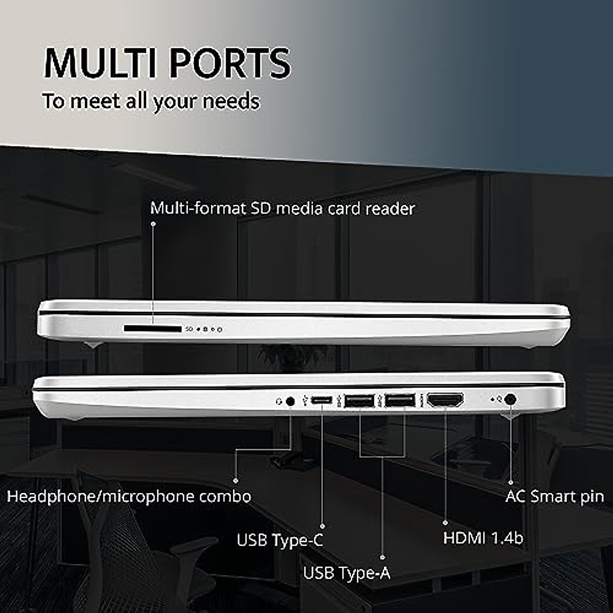 HP 2022 14" HD Laptop, 11th Gen Intel Core i5-1135G7, 16GB RAM, 512GB PCIe SSD, Intel Iris Xe Graphics, HD Webcam, Windows 11, Silver, 32GB Snowbell USB Card