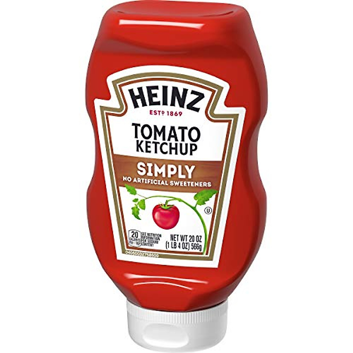 Heinz Simply Tomato Ketchup with No Artificial Sweeteners (20 oz Bottle)