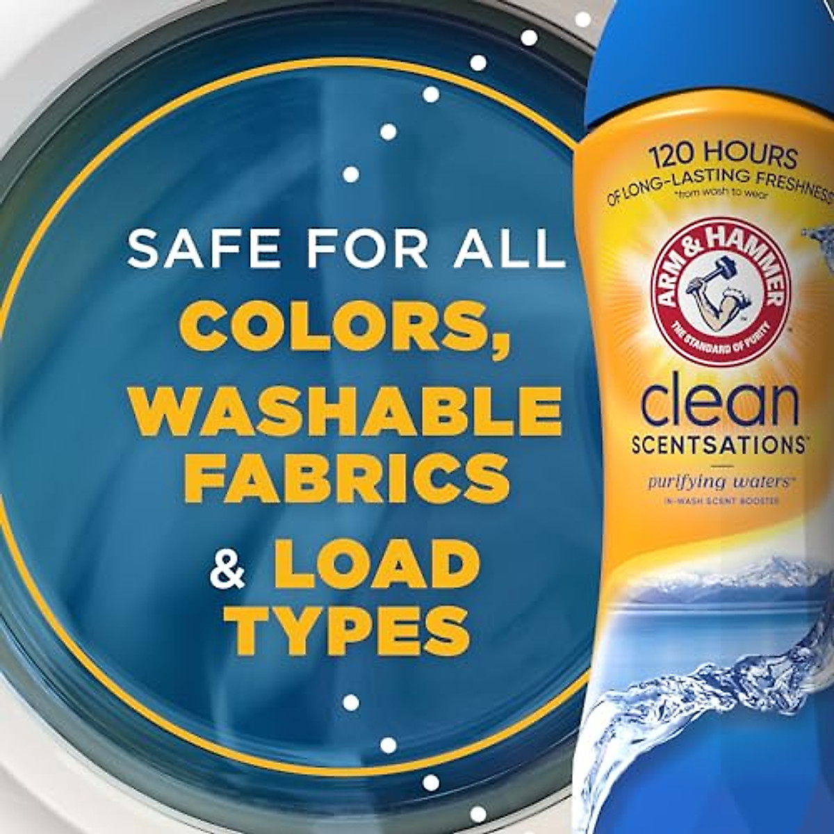 Arm & Hammer In-Wash Scent Booster, Purifying Waters, 24 oz, Pack of 4