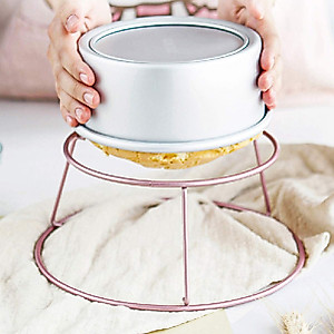 Hemoton Bread Cooling Rack Cooling Rack Round Mega Cooling Rack Roasting Rack Baking Cooling Rack Cake Mold Rack Pastry Rack Rose Gold Cake Stand Cake Holder Large Stainless Steel Chiffon