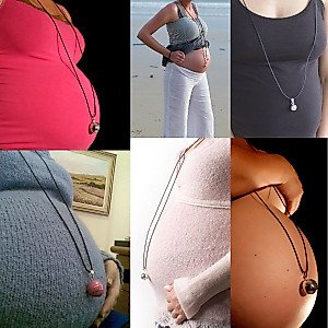 EUDORA Harmony Necklace Pregnancy Vintage Bola Ball Chime Bola Ball Wishing Pendant, Long 30" & 45" Rope for Women