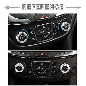 1797 for Chevy Chevrolet Equinox Accessories 2018-2022 Bling AC Knobs Caps Ring Air Conditioner Radio Volume Covers Stickers Decals Silver Crystal Pack of 2
