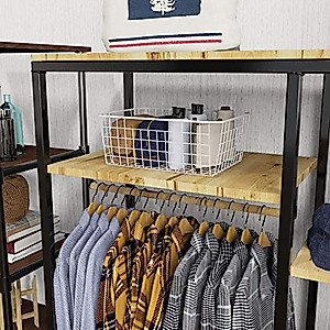 Wire Storage Baskets, iSPECLE 4 Pack Large Metal Wire Baskets Pantry Organization and Storage with Handles, Freezer Organizer Bins for Pantry Kitchen Shelf Laundry Cabinets Garage, White