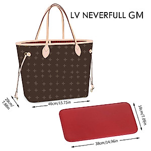 CHICECO Handbag Base Shaper for bag, Vegan Leather and Felt - Cherry Red