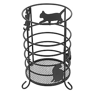 DOITOOL Iron Kitchen Utensil Holder for Countertop Spoon Holder Silverware Caddy, Silhouette Chopsticks Holder Spoon and Fork Holder for Kitchen or Restaurant, Black