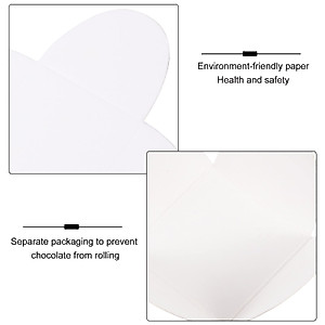 Cabilock 100Pcs Chocolate Wrappers Paper Truffle Chocolate Cups Liners Candy Cups Dessert Base Baking Supplies for Biscuit Cake Making White